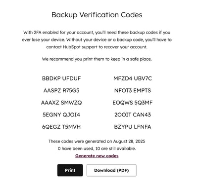 Määritä kaksitekijätodennus HubSpot-kirjautumistasi varten.